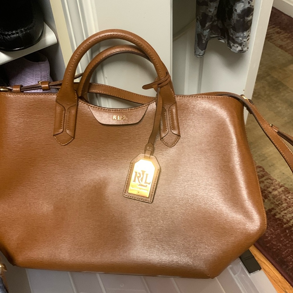 Lauren Ralph Lauren Carmel Satchel Shoulder Bag 15x9”… - Gem